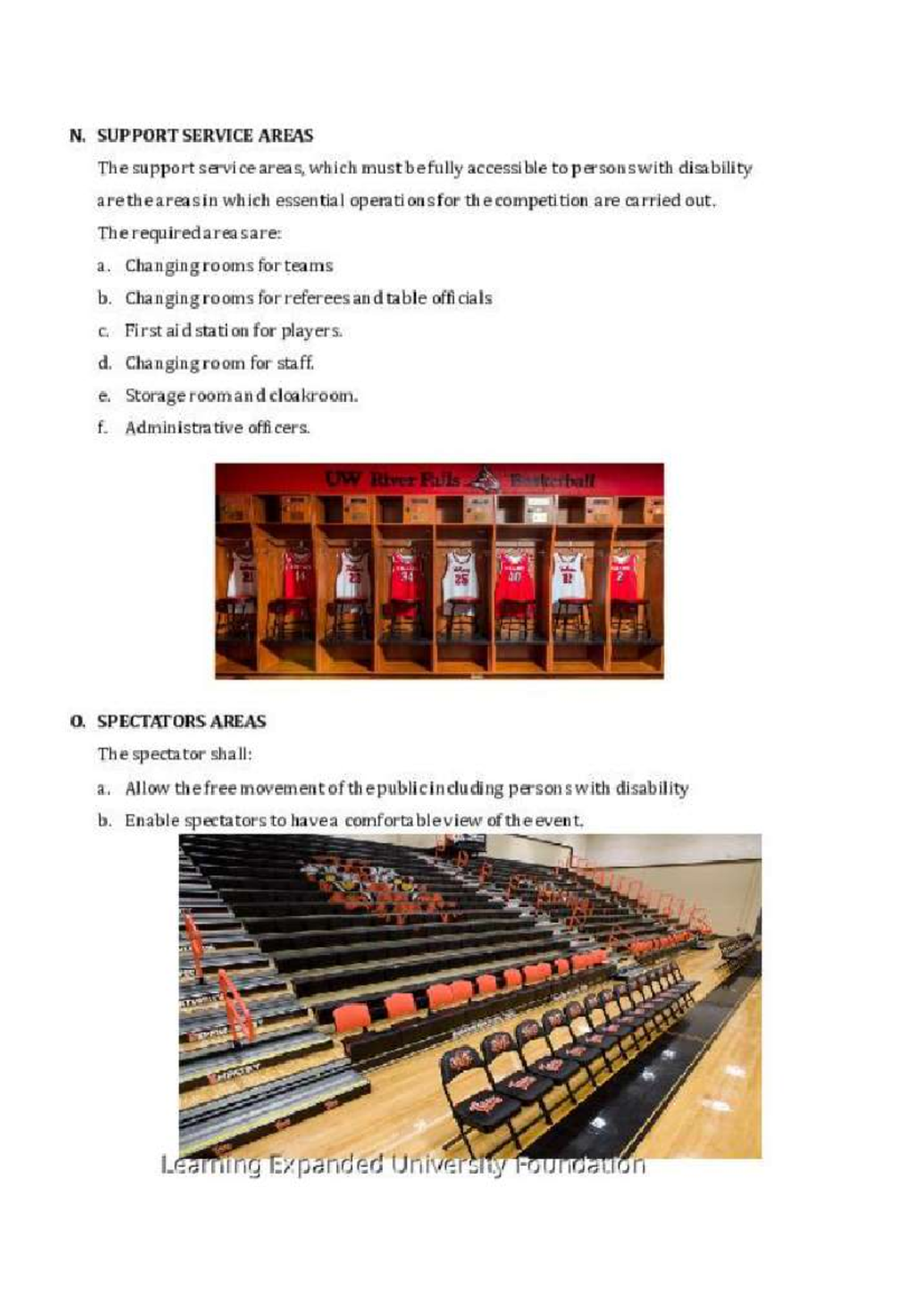 Lesson 1 : introduction to basketball - N. SUPPORT SERVICE AREAS The ...