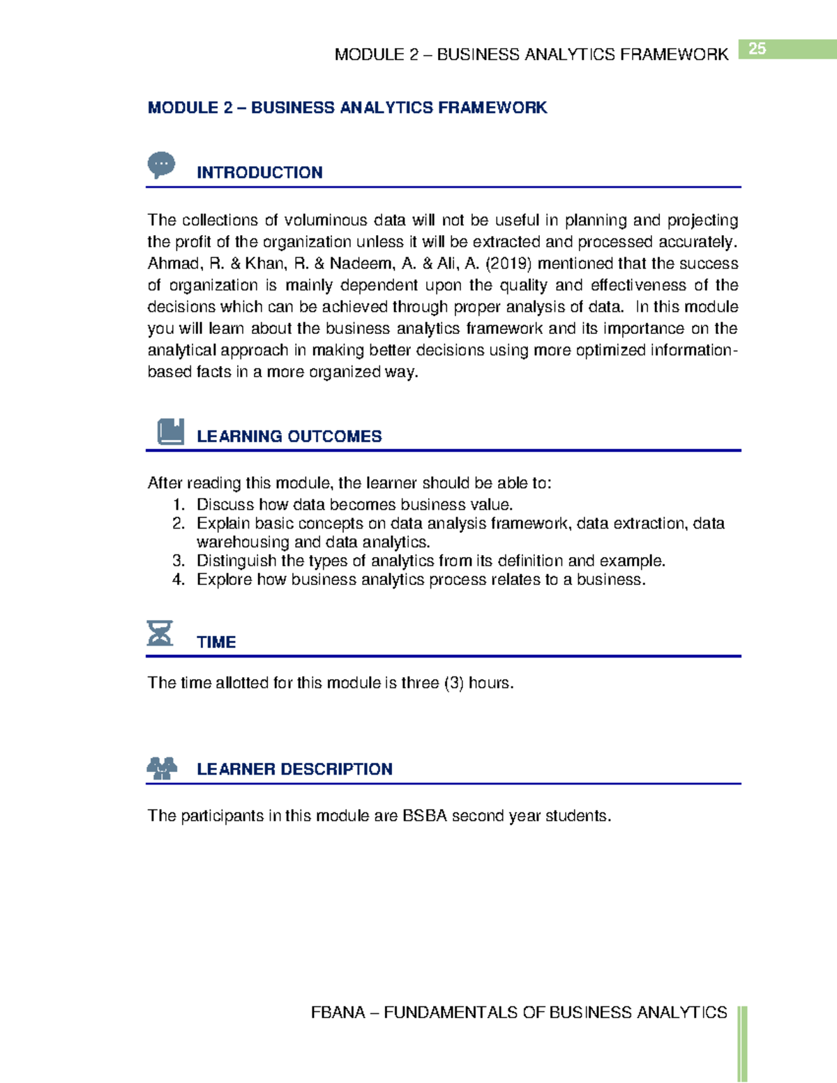 Copy of Module 2 - Business Analytics Framework revised - MODULE 2 ...
