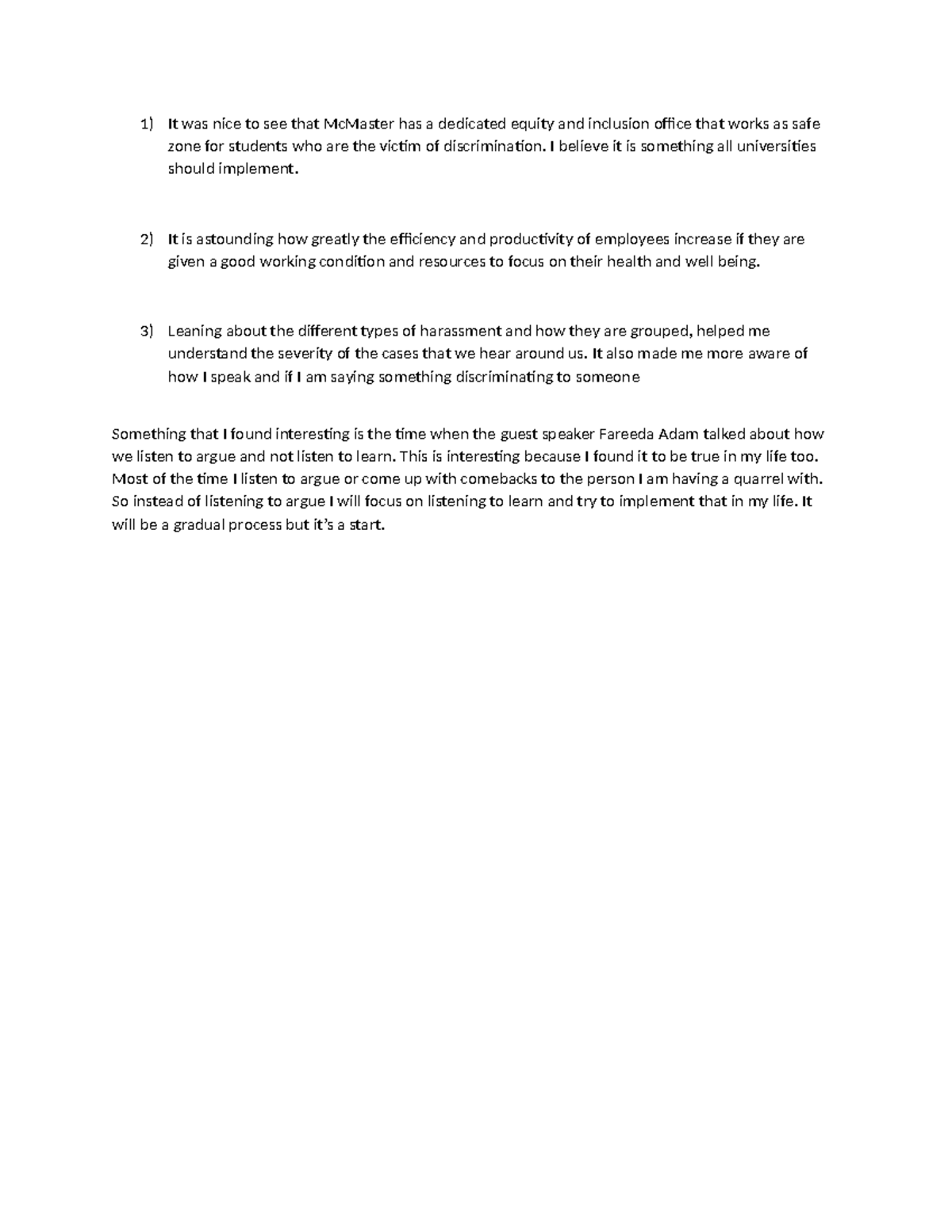 Reflection 3: Insights on Equity, Inclusion, and Active Listening ...