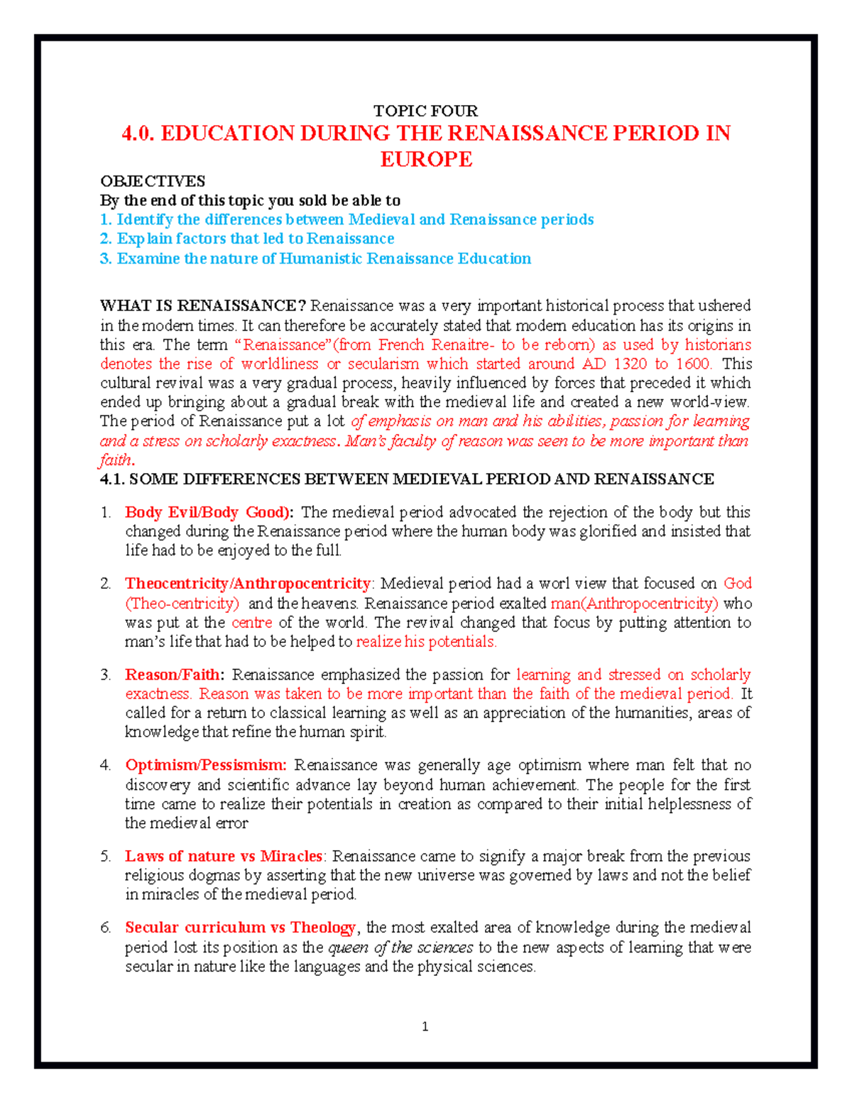 2. EDF 110 Notes 4of 12 - HISTORY OF EDUCATION - TOPIC FOUR 4 ...