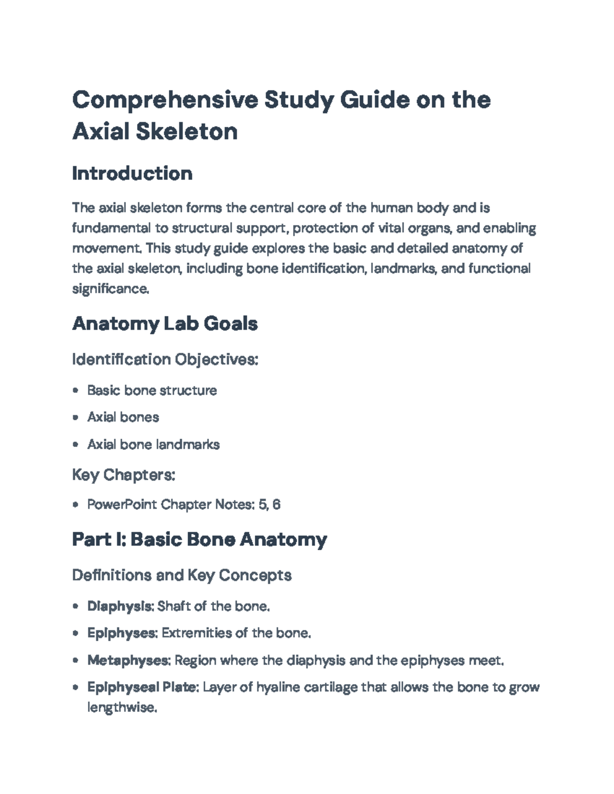 Axial Skeleton Study Guide: Anatomy and Identification Overview ...