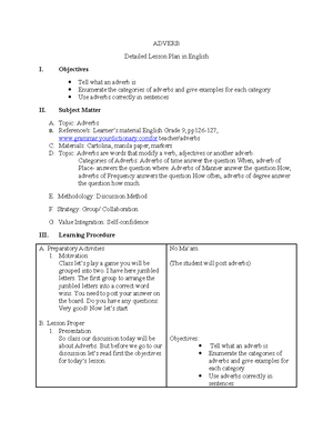 Common Noun and Proper Noun Semi-detailed Lesson Plan - Semi- Detailed ...