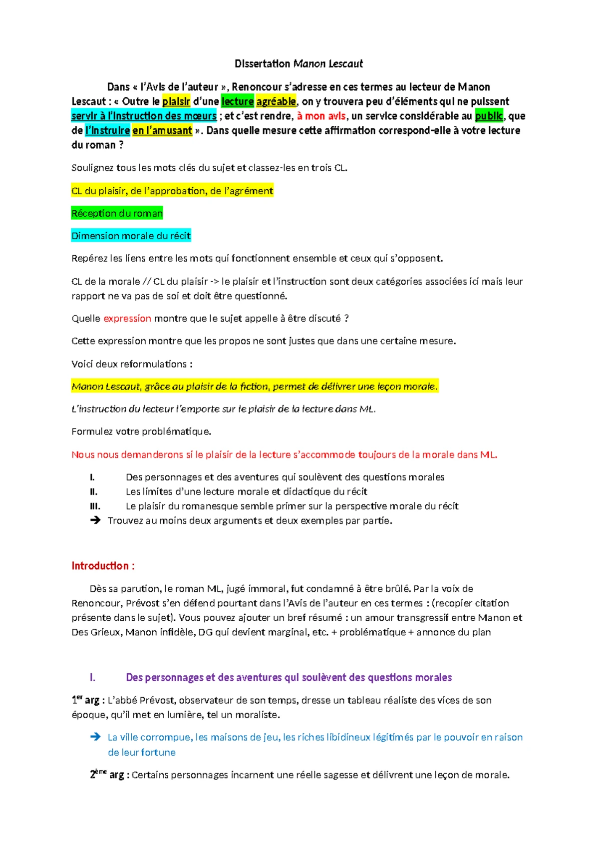 Dissertation Le malade imaginaire corrigé - SUJET : Dans Le Malade ...