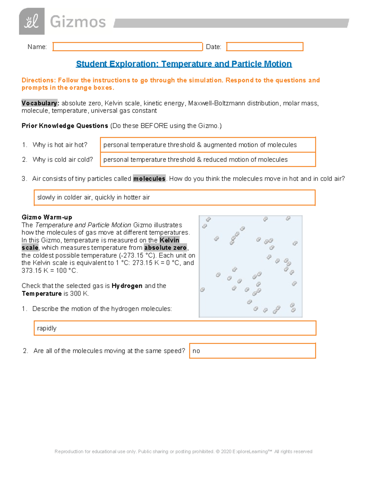 Temperature and Particle Motion Exploration: Understanding Concepts - Studocu