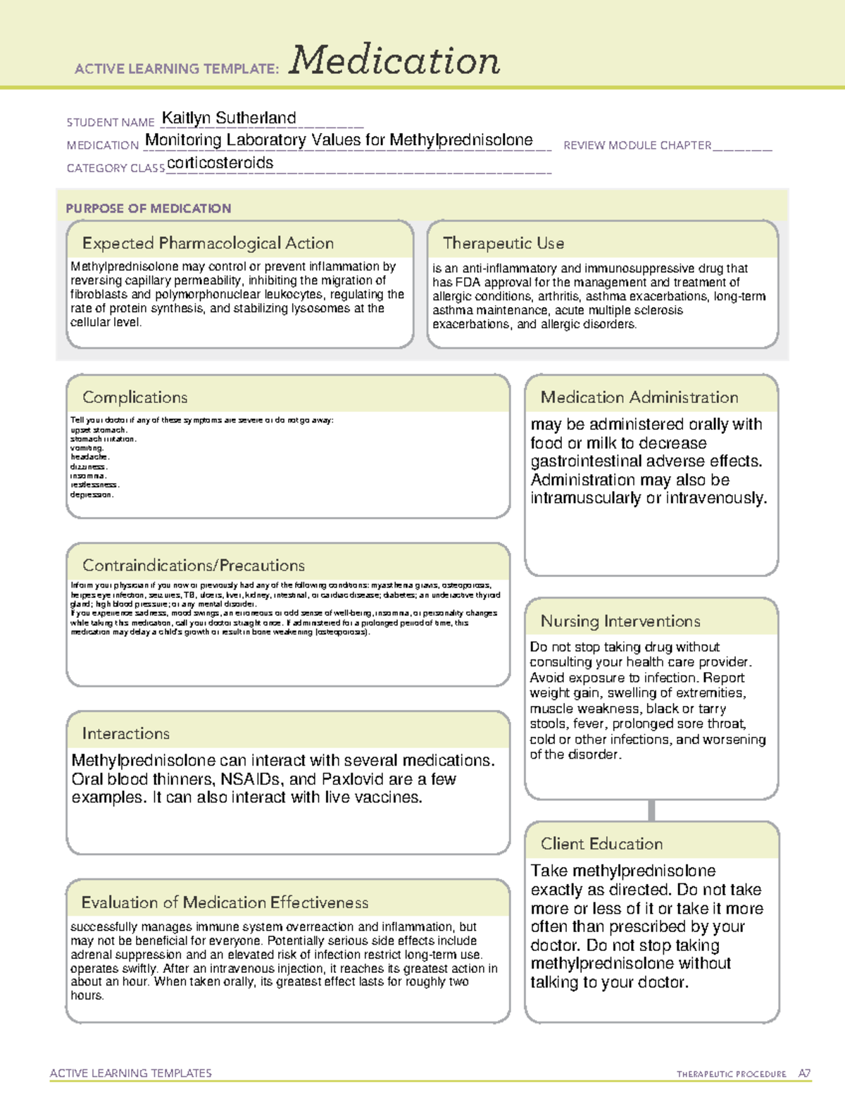 Medication Overview: Methylprednisolone - Active Learning Template ...