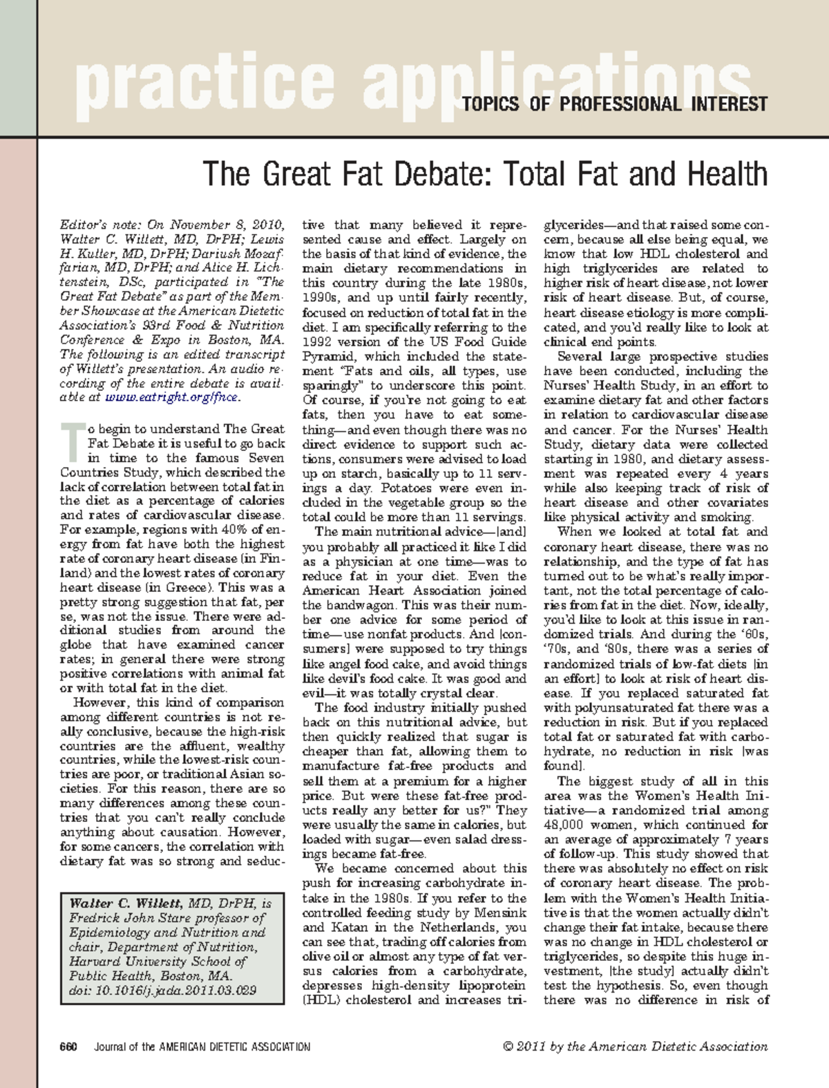 The Great Fat Debate: Total Fat and Health Impacts Analysis - Studocu
