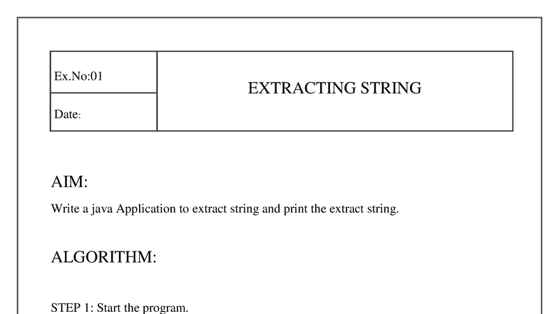 JAVA - Useful Exercises: String Extraction & Multithreading - Studocu