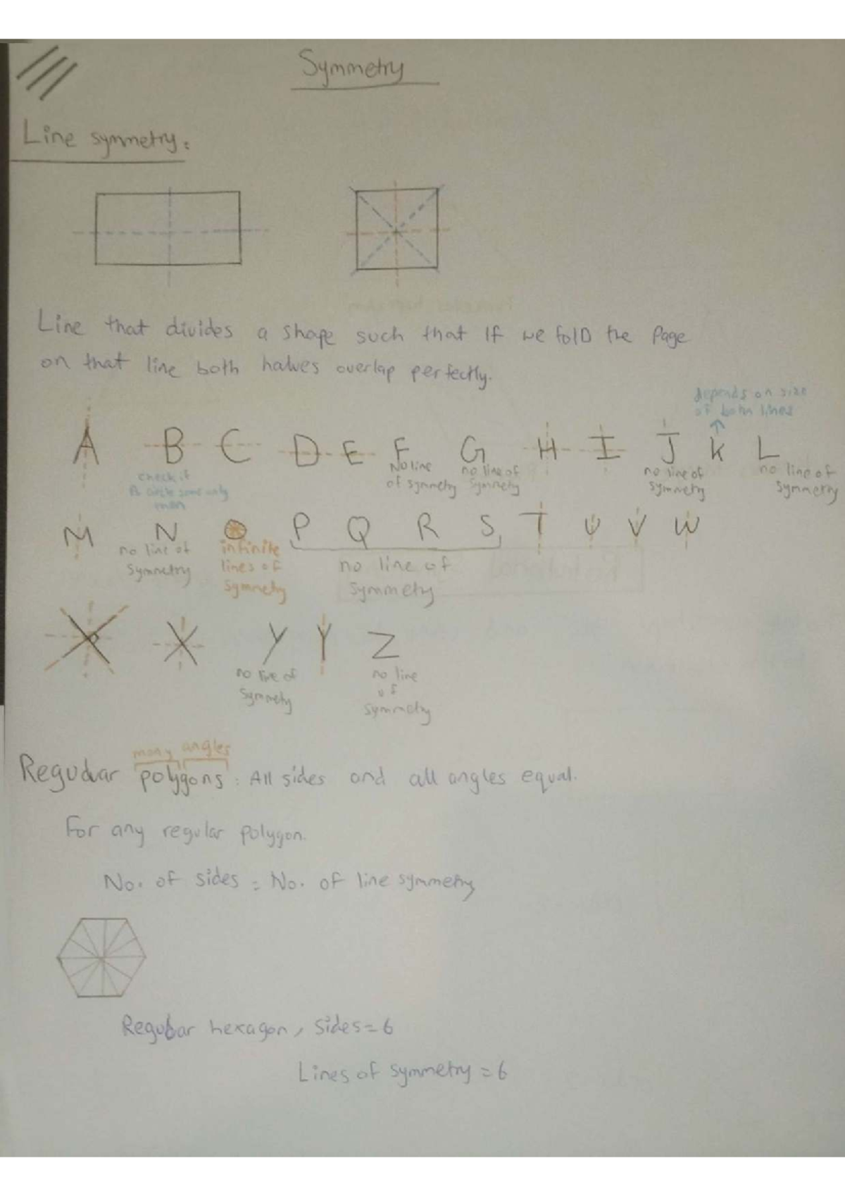Line Symmetry and Regular Polygons - MATH 3120 Notes - Studocu
