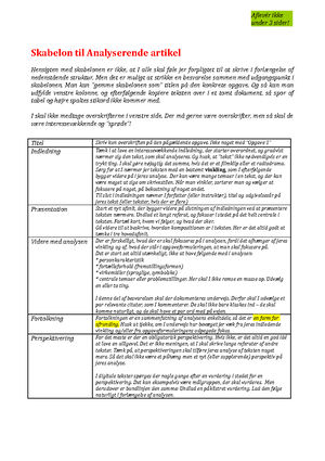 Analyse af novelle med fokus på personkarakteristik - Din karakteristik skal fylde max 1,5 side ...