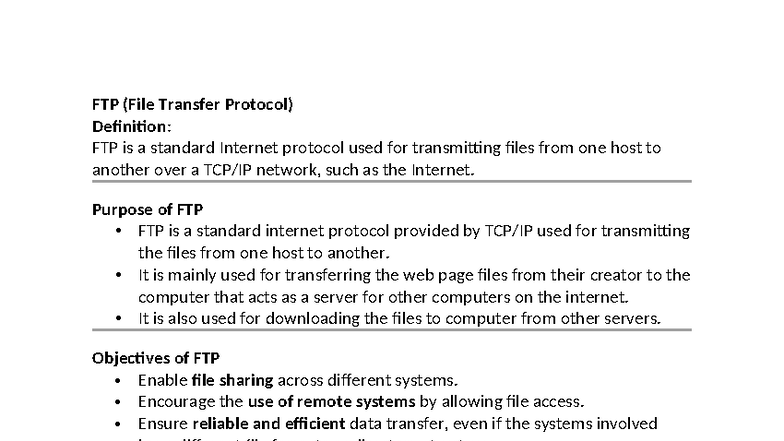 Application Layer Overview: FTP & TELNET Protocols Explained - Studocu