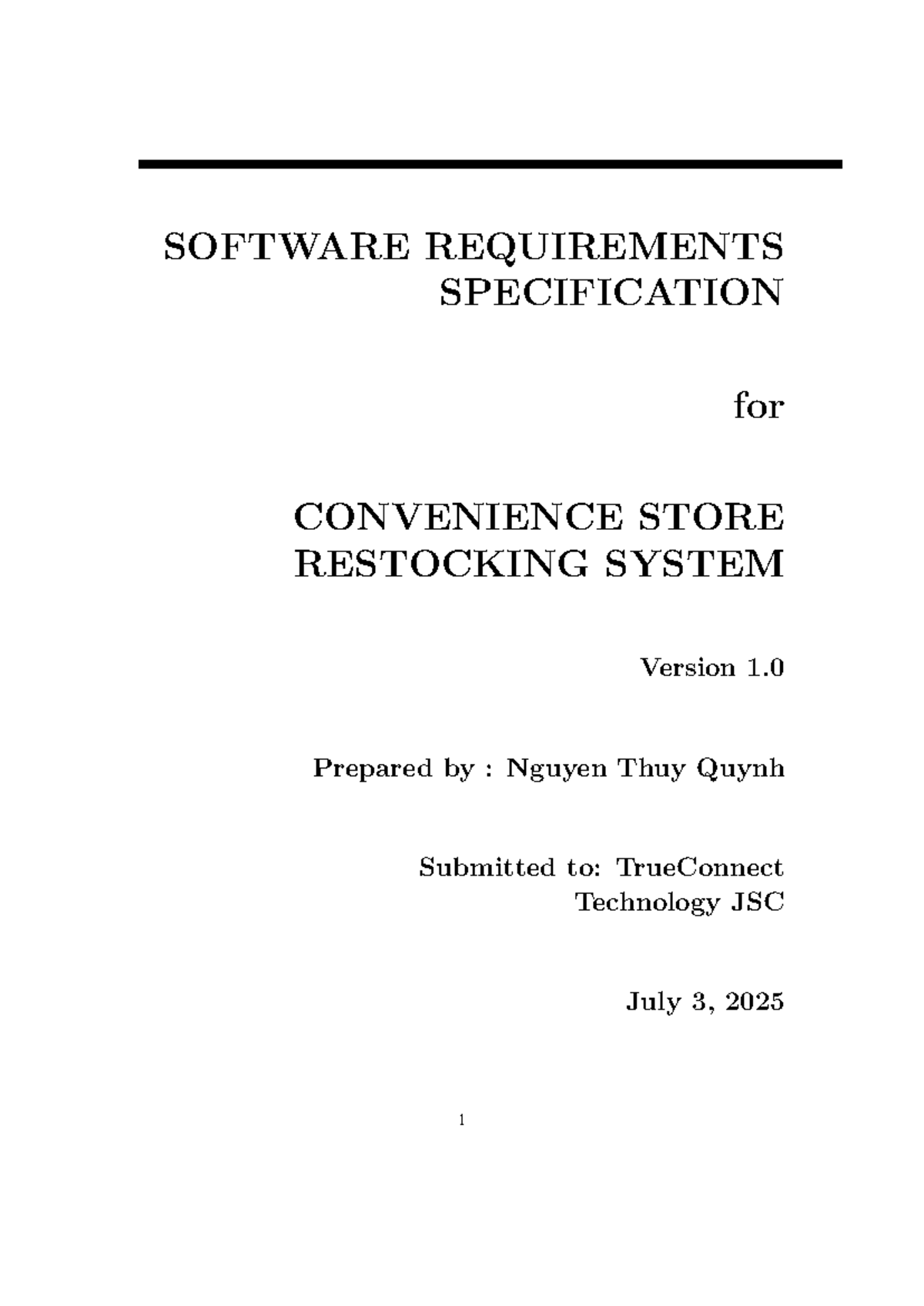 Software Requirements Specification for CStore Restocking System v1.0 ...