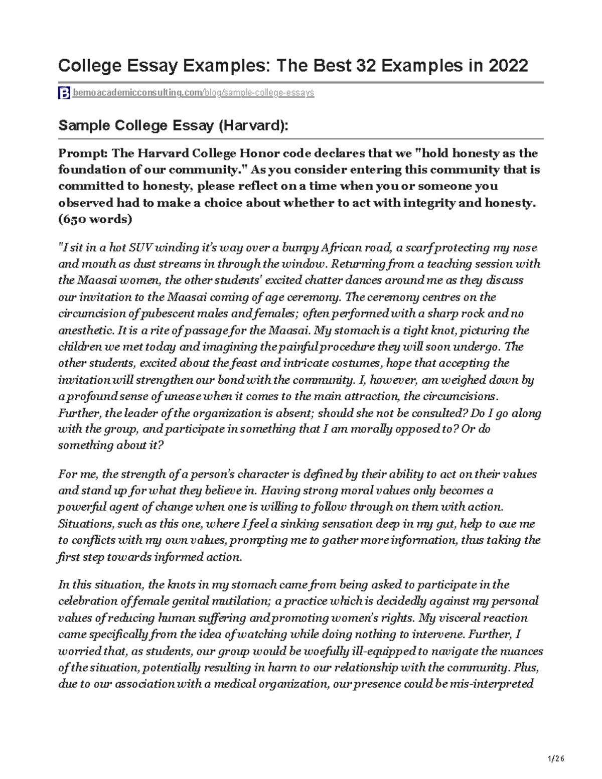 College Essay Examples 2022: Insights and Reflections on Personal ...