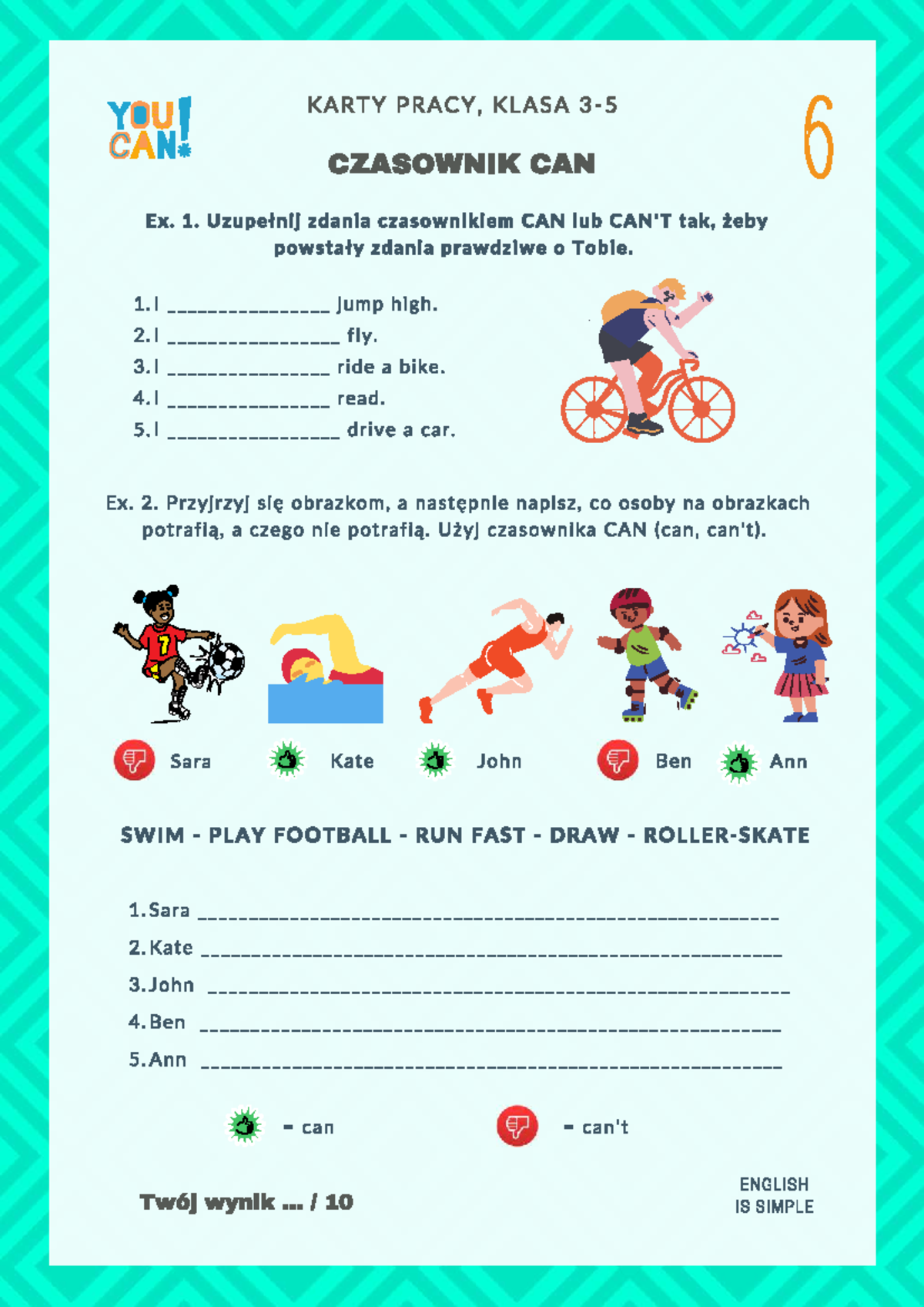 CAN- Revision Exercises for the Verb CAN - Studocu