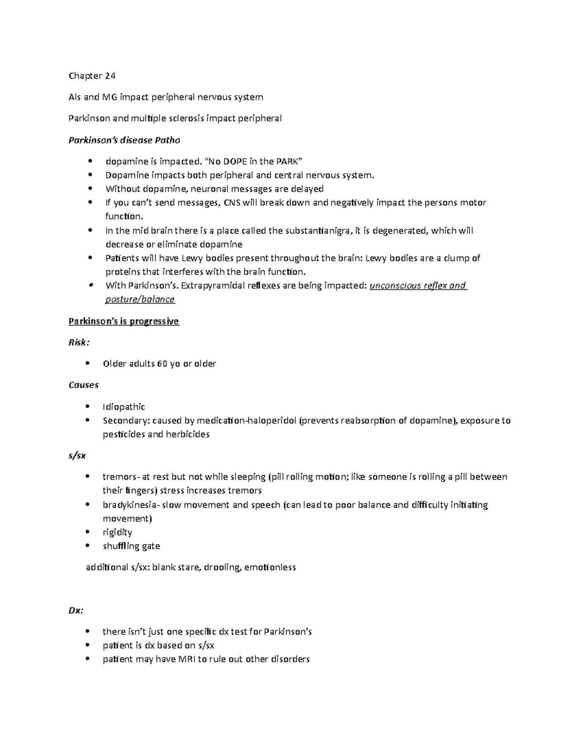Chapter 24 - PNS and CNS disorders - Chapter 24 Als and MG impact ...
