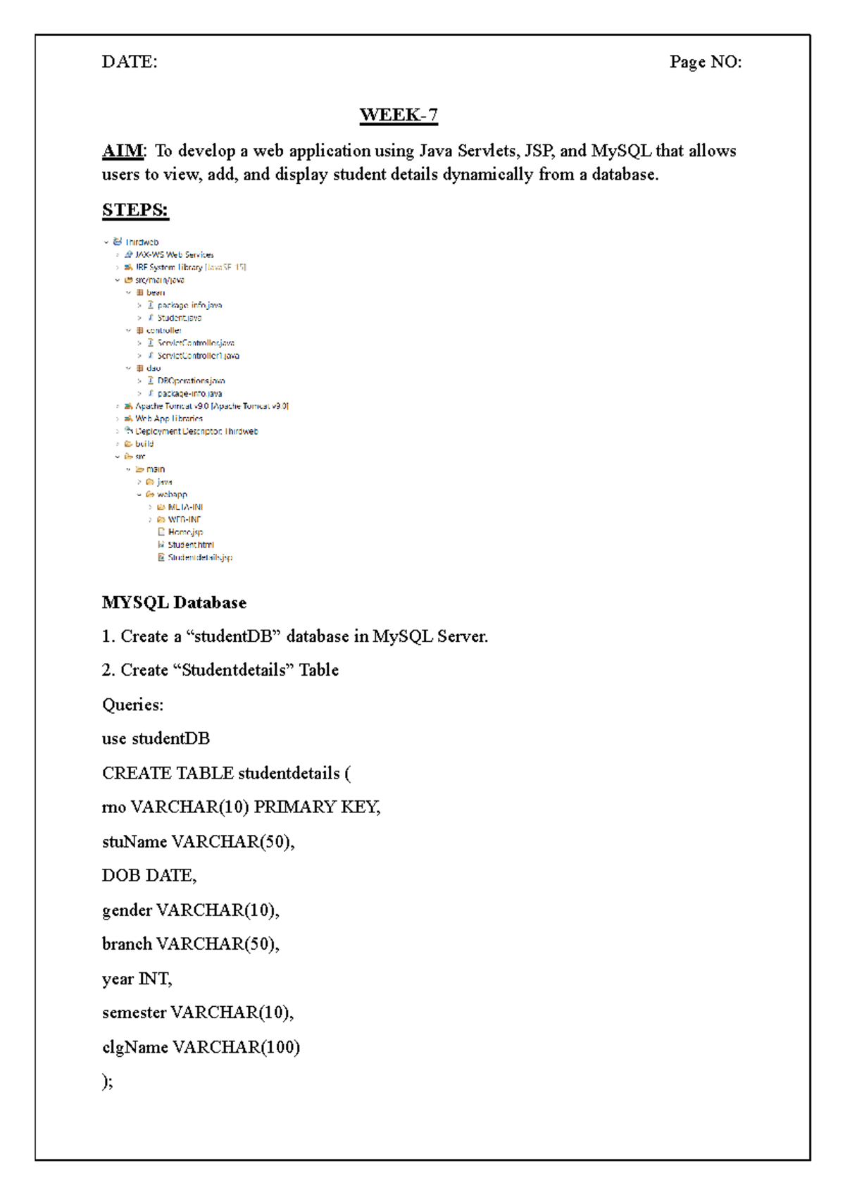 Web App Development Using Java Servlets & MySQL - FSWD 2023 - Studocu