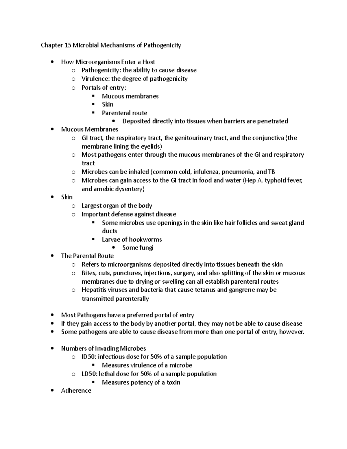 Microbiology CH15: Microbial Mechanisms of Pathogenicity Overview - Studocu