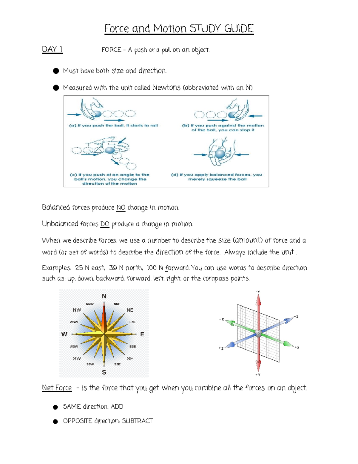 Force and Motion Study Guide - Elinor Sgambati - Studocu