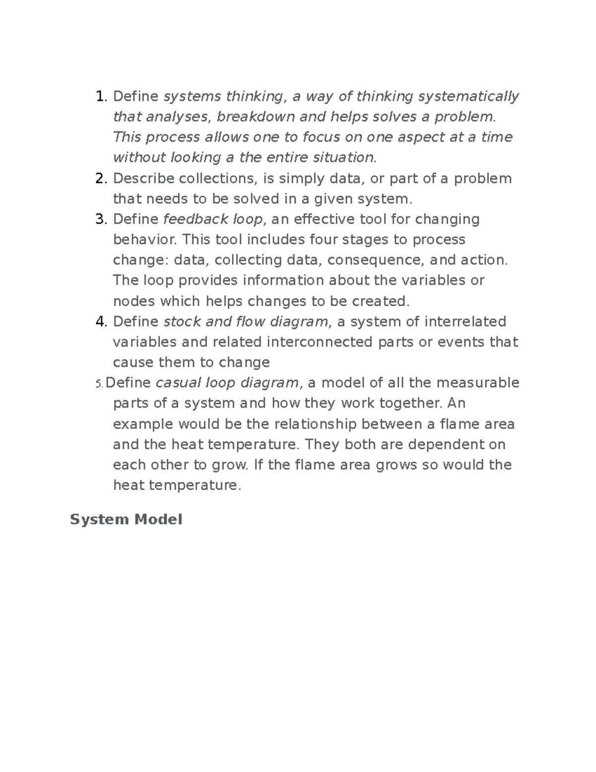 6-1 Activity Systems Thinking Project Milestone - Define systems thinking, a way of thinking ...