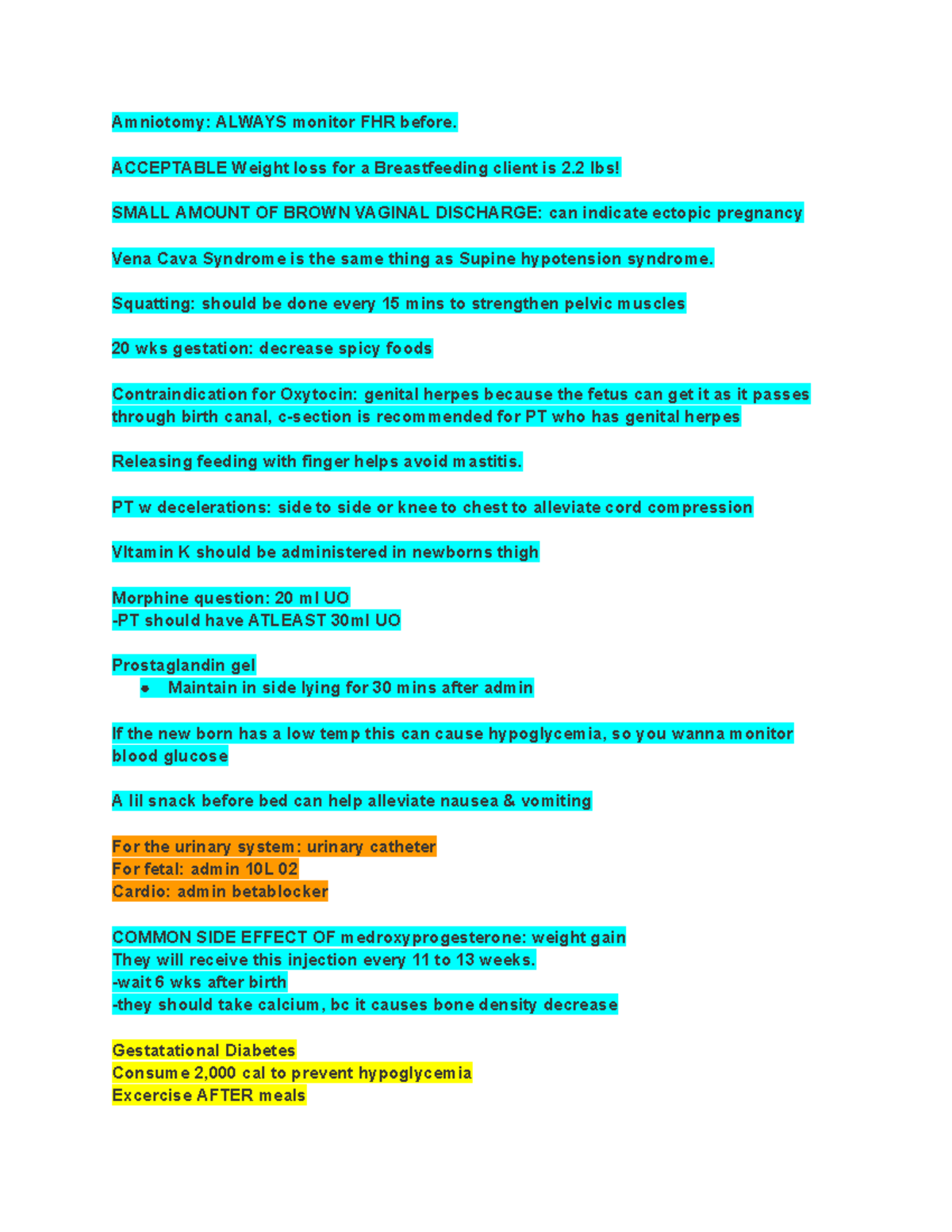 CMS OB Study Guide: Key Concepts for Maternal-Newborn Care - Studocu