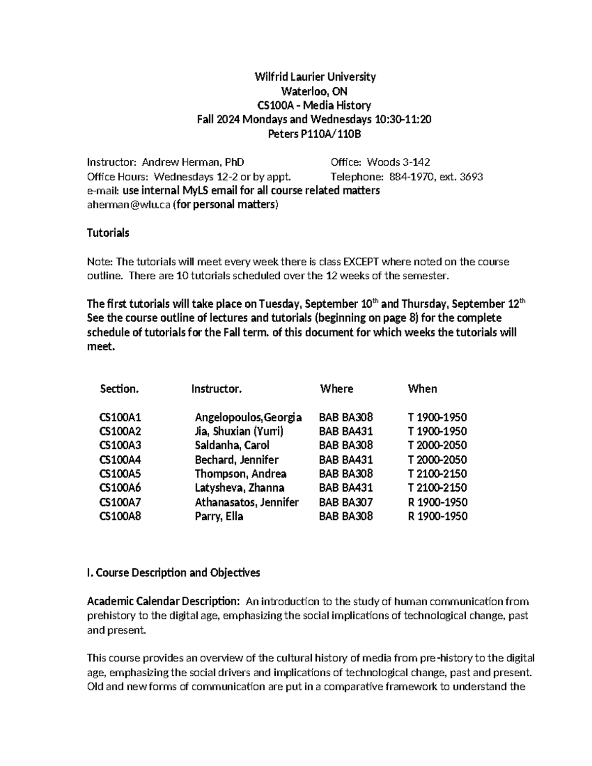 CS100B - Media History Fall 2024: Course Syllabus Overview - Studocu