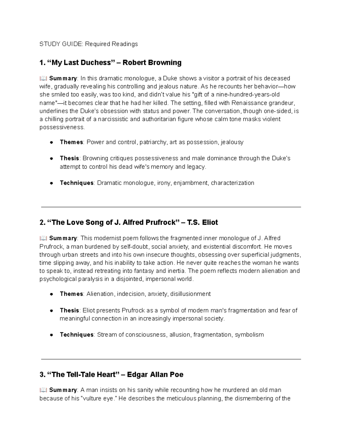 ENG Final Exam Review: Key Readings and Summaries - Studocu