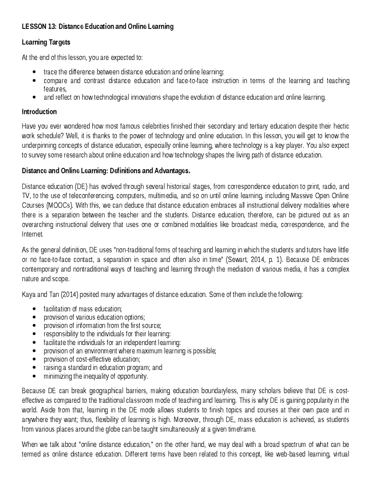 Lesson 13 - Understanding Distance Education & Online Learning in TTL 1 ...
