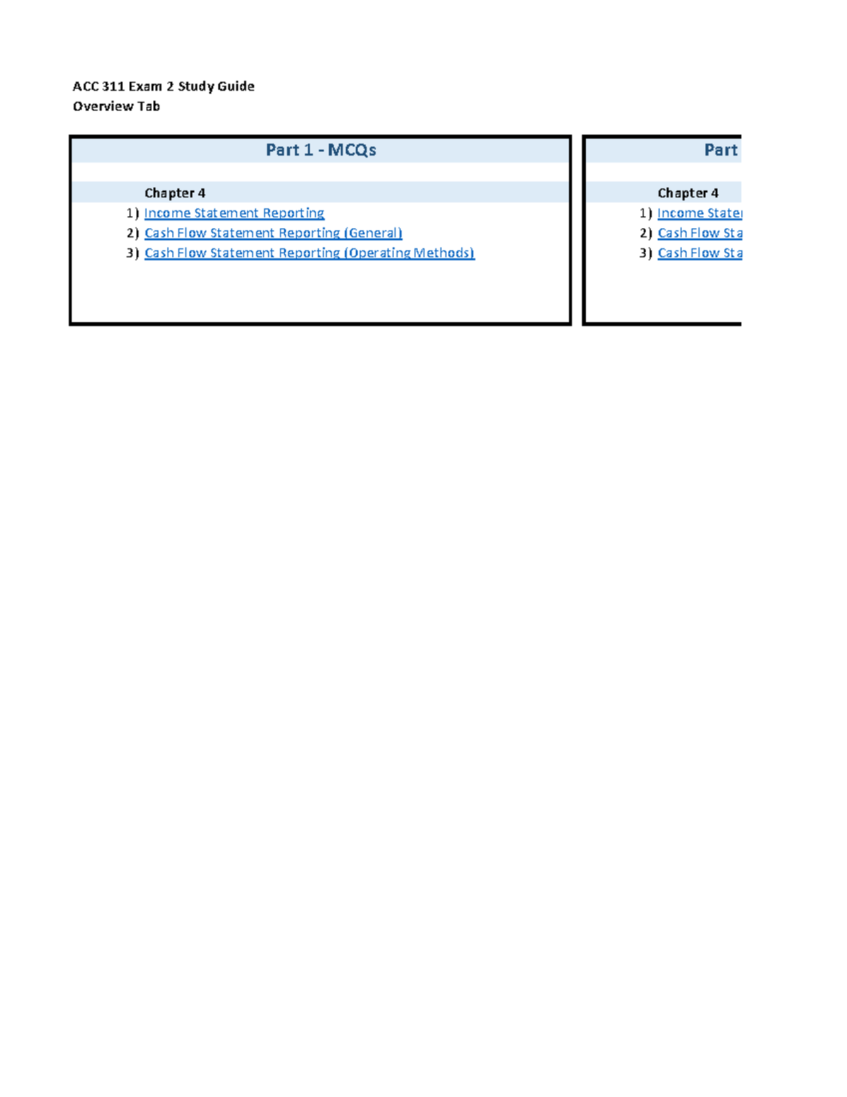 ACC 311 Exam 2 Study Guide: Income & Cash Flow Statements Overview ...