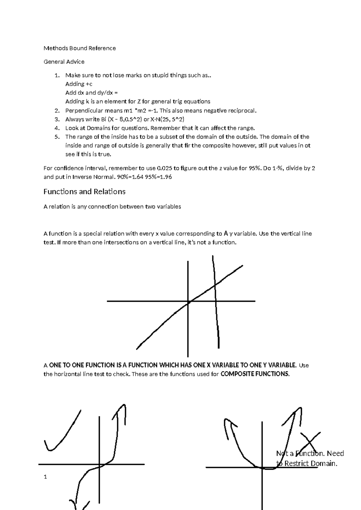 Methods Bound Reference - Methods Bound Reference General Advice 1. Make sure to not lose marks ...