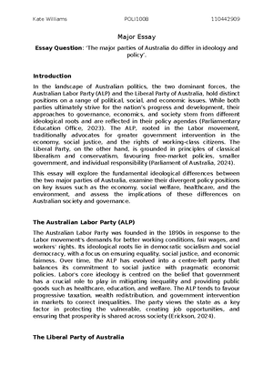 [Solved] how do minor parties and independents influence Australian ...
