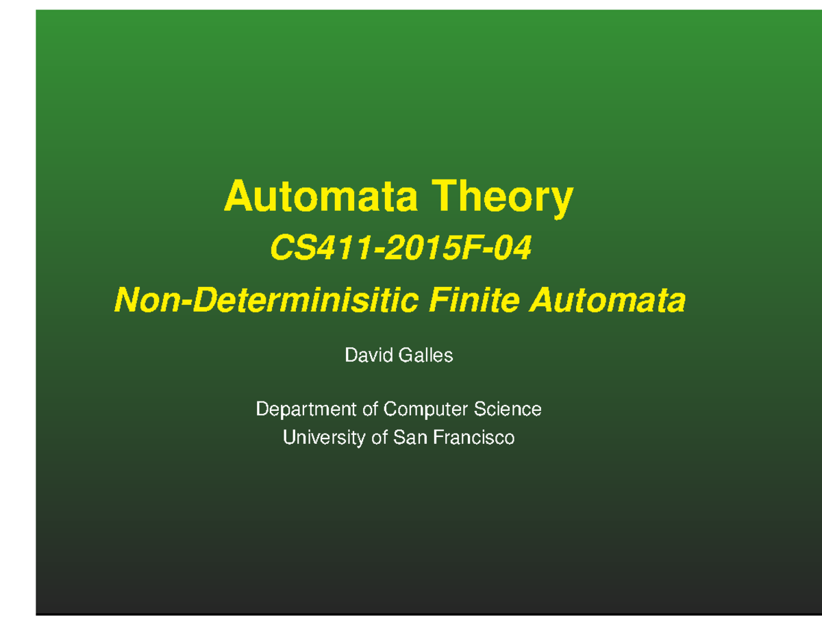 Lecture 4: Finite Automata Concepts and Examples in Automata Theory ...