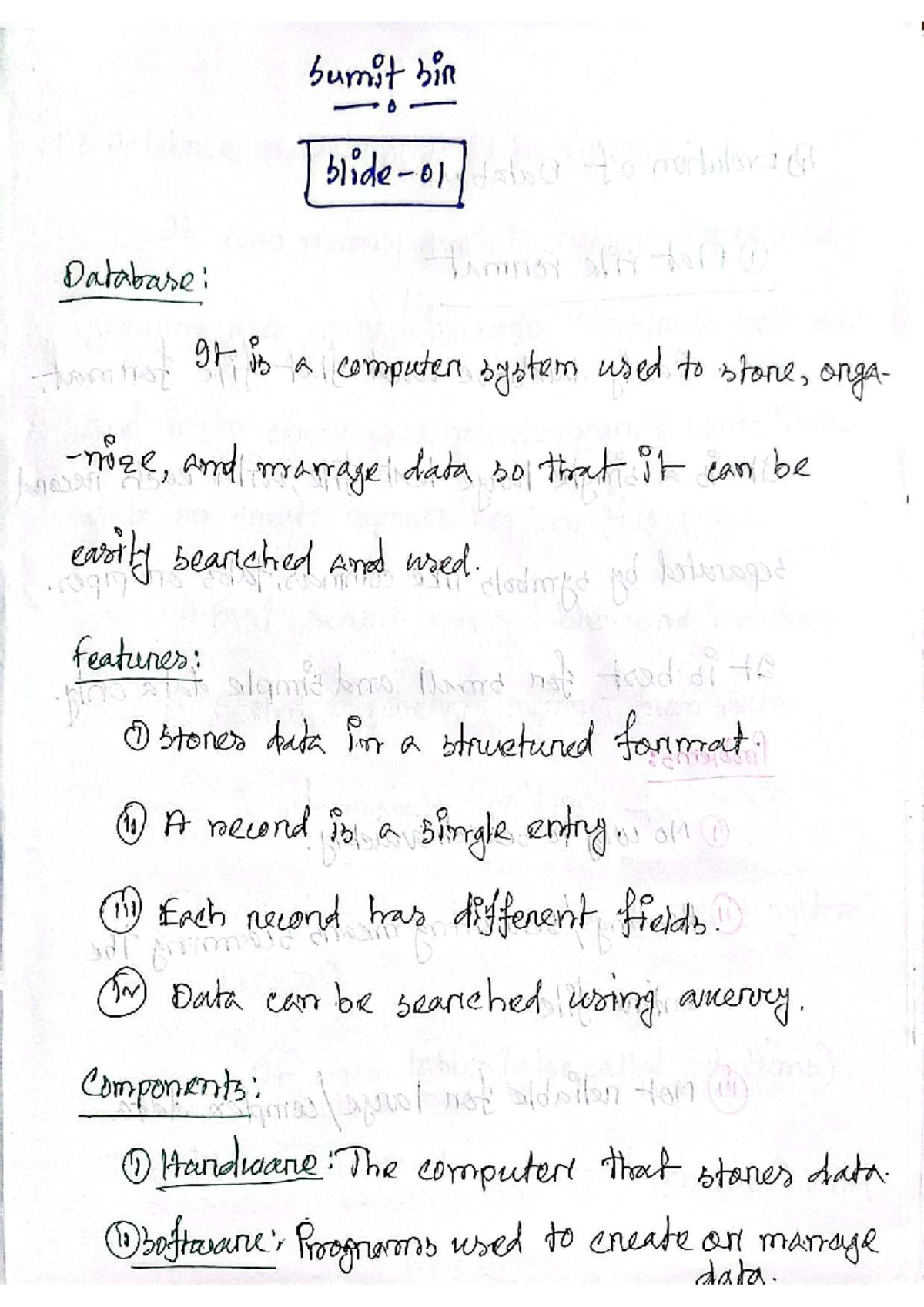 Bioinformatics Lecture Notes: Database Structures & Alignments - Studocu
