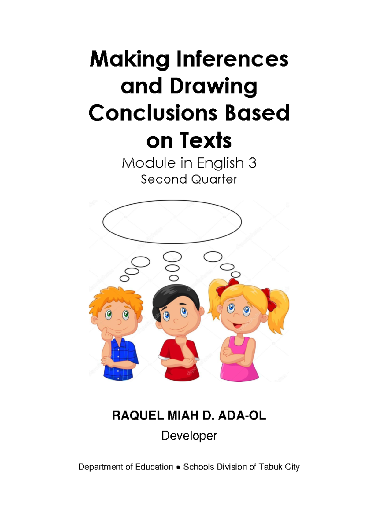 Making Inferences and drawing conclusions based on texts - Making ...