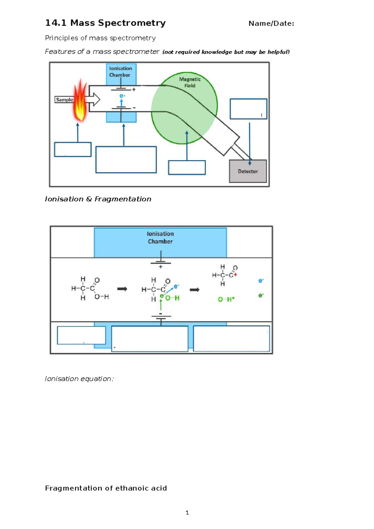 14.1 Mass Spectroscopy Guided Notes - 14 Mass Spectrometry Name/Date ...