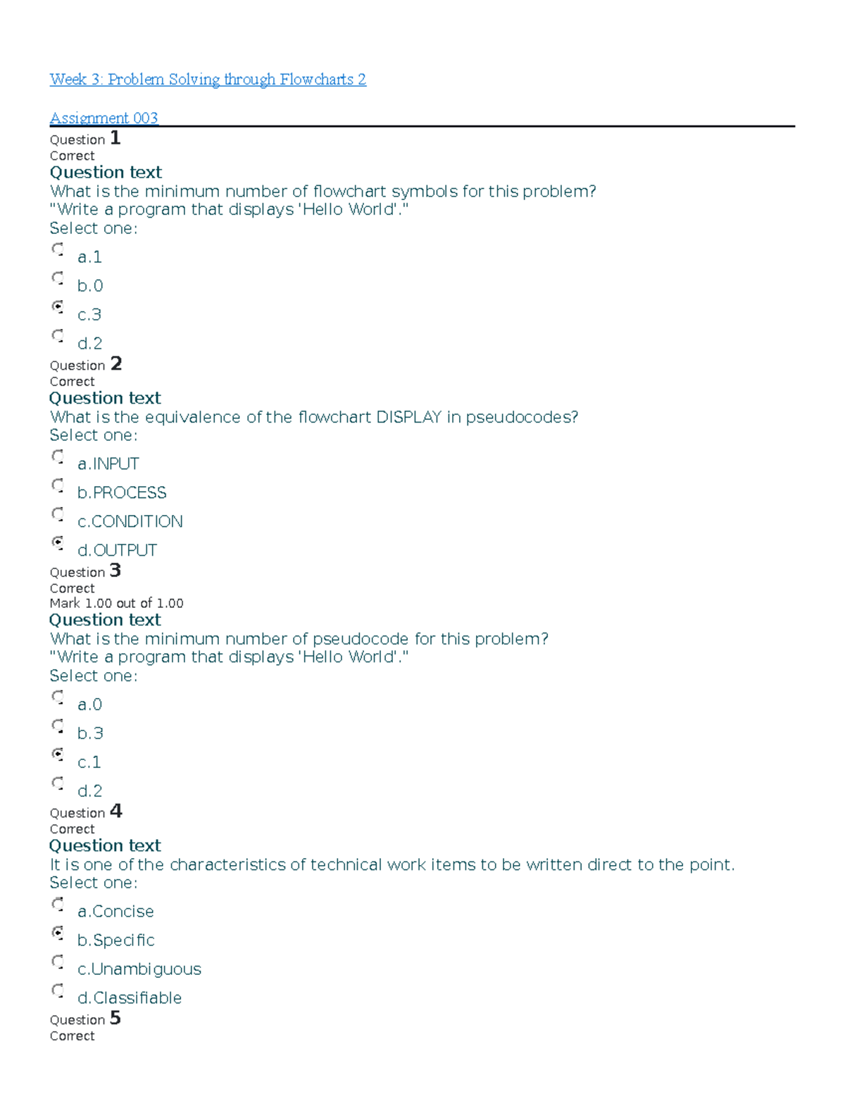 Comp Prog 1 Assignment 001: Flowchart and Pseudocode Problems - Studocu