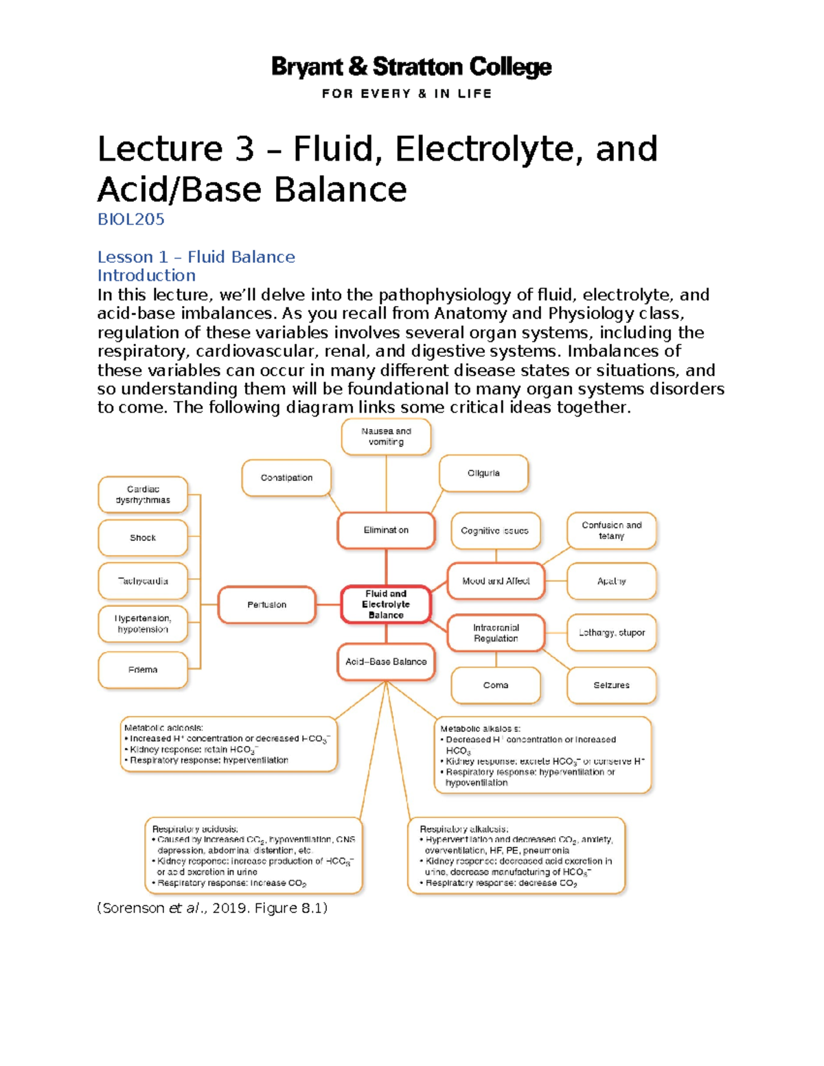 BIOL205 - Lecture 3: Fluid and Electrolyte Balance Overview - Studocu