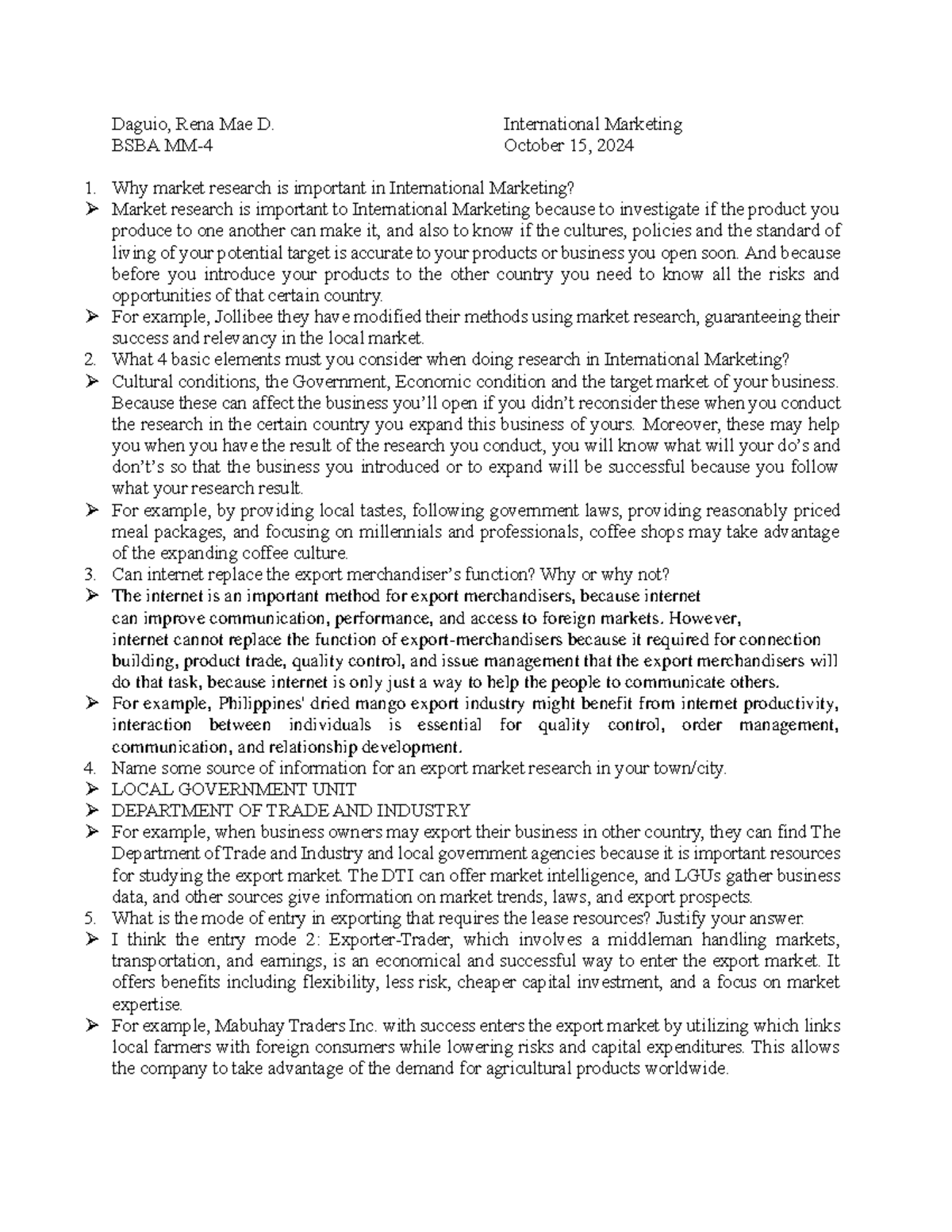 BSBA MM-4 International Marketing Notes - Market Research Insights ...