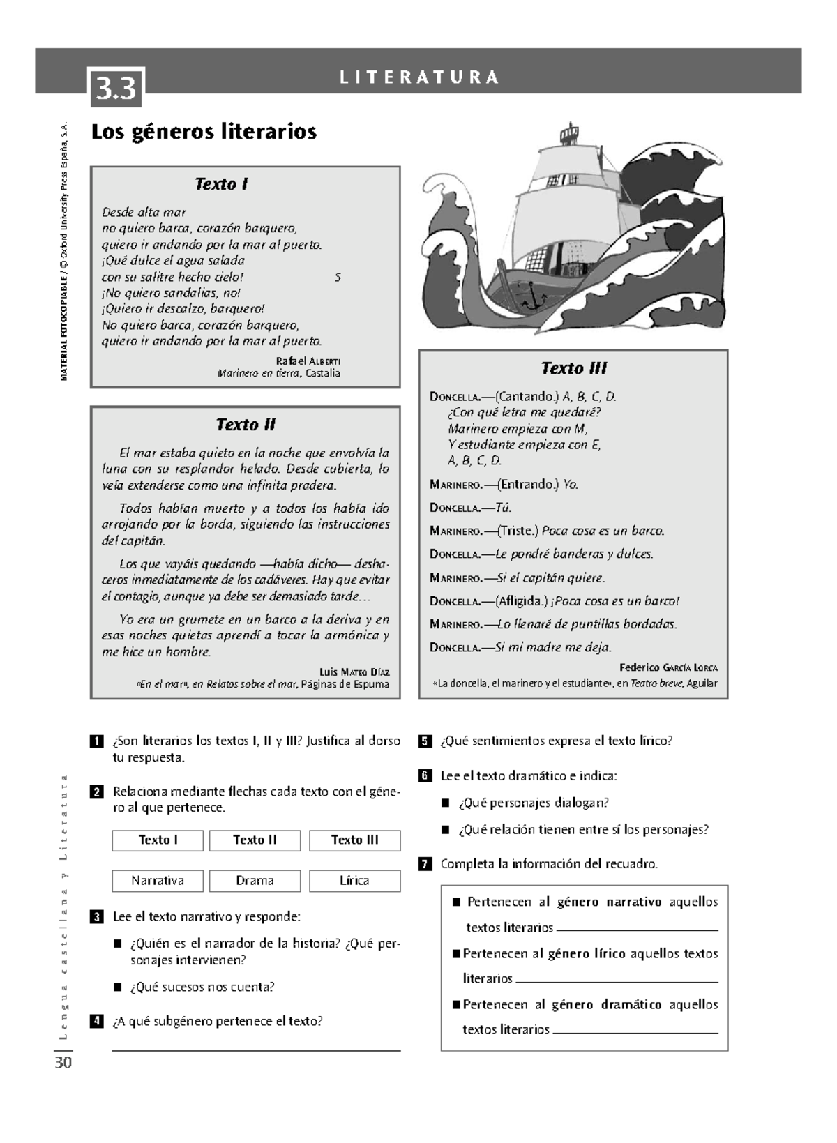 Ejercicios sobre Géneros Literarios: Análisis y Respuestas - Studocu