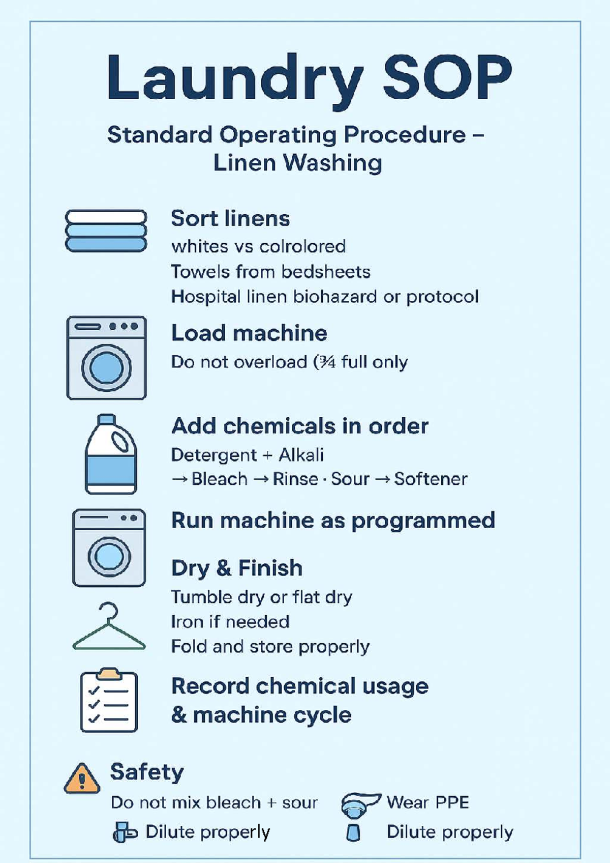 Laundry SOP: Linen Washing Procedures for Hospital Use - Studocu