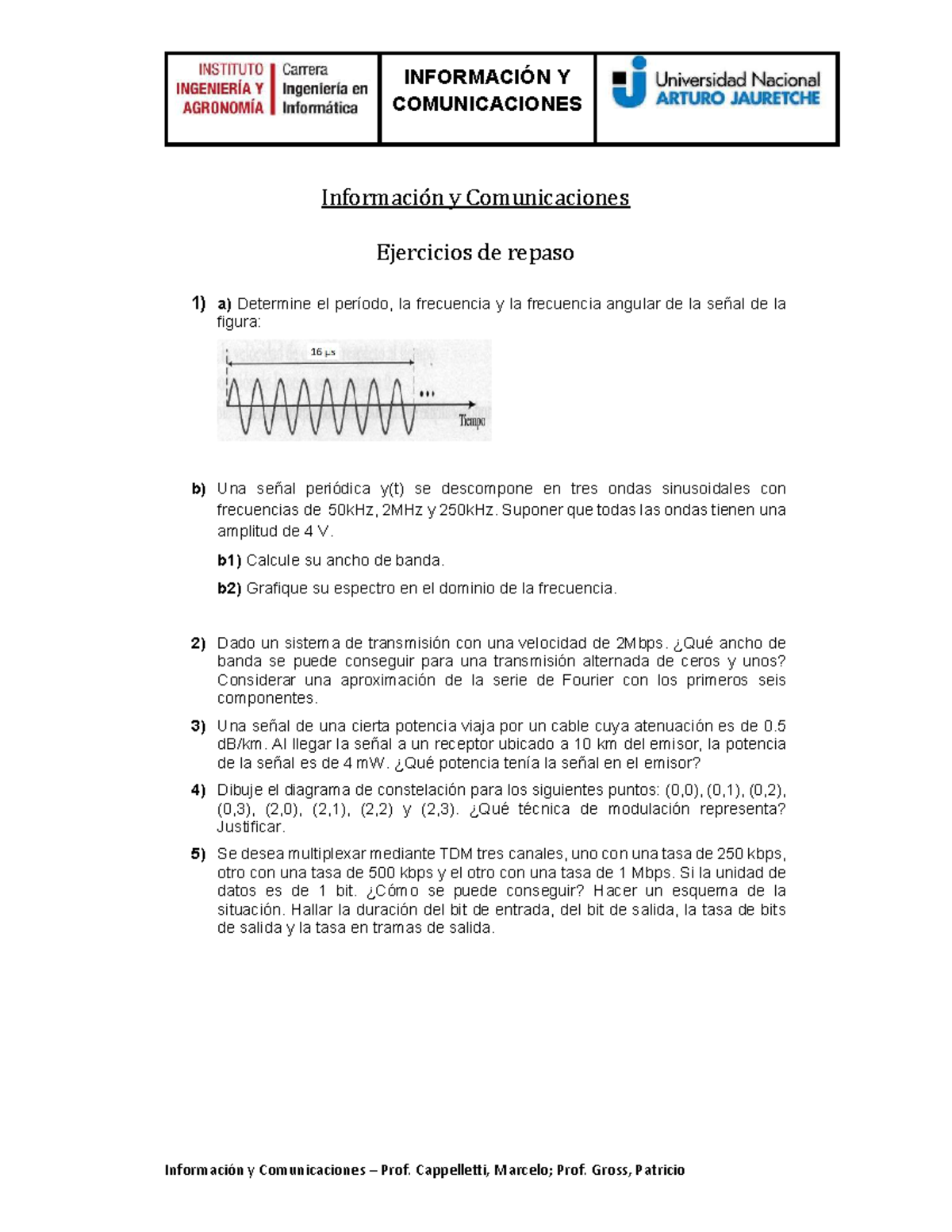 INFORMACIÓN Y COMUNICACIONES 2025 - Ejercicios de Repaso Final - Studocu