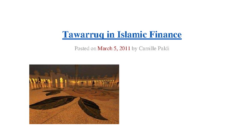 Tawarruq in Islamic Finance: Understanding Its Mechanisms and ...