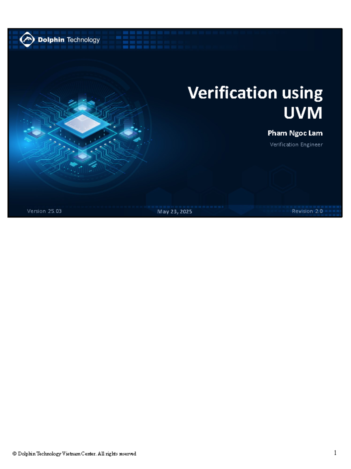 Verification using UVM: Course Overview and Methodology (NIC) - Studocu