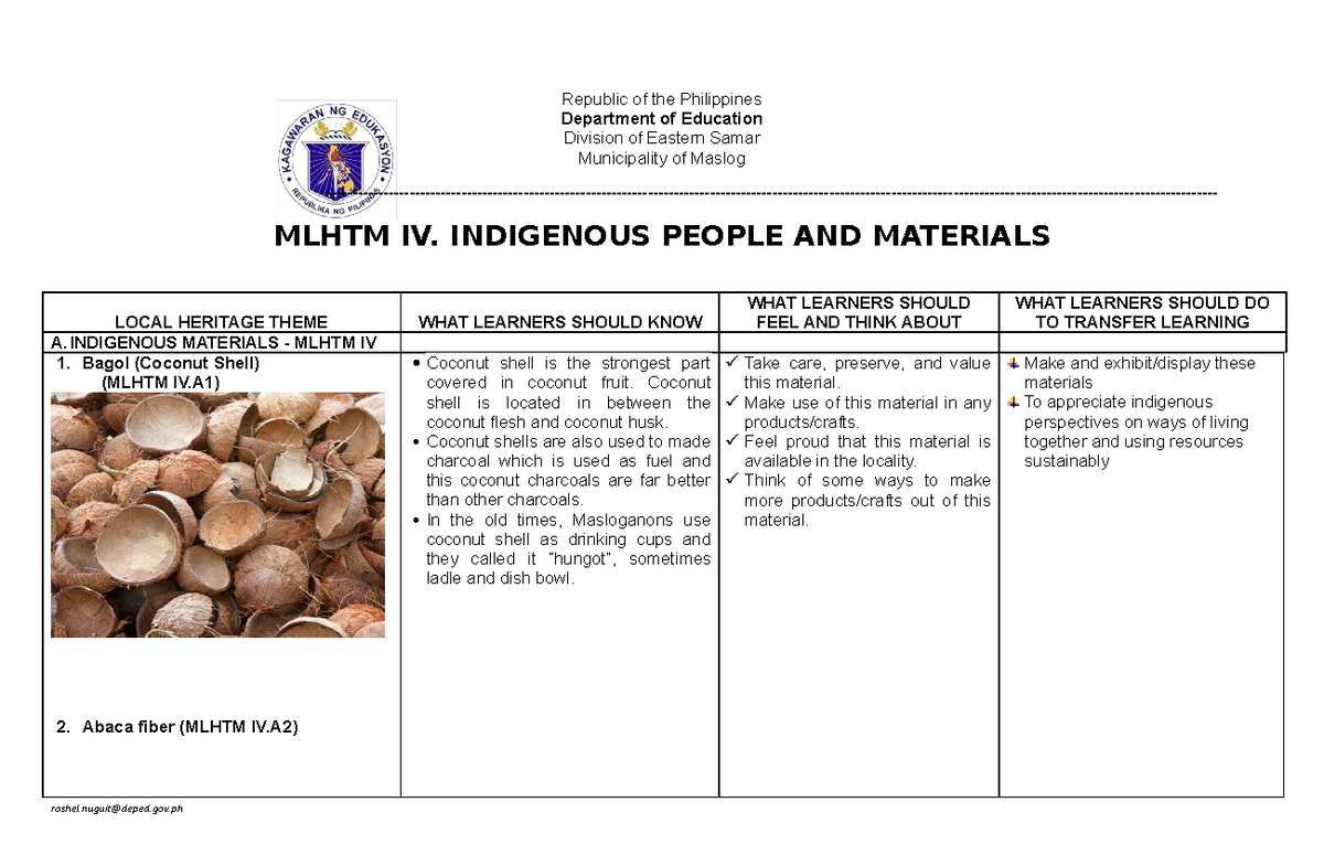 Theme 4-Indigenous People and Materials - Department of Education ...