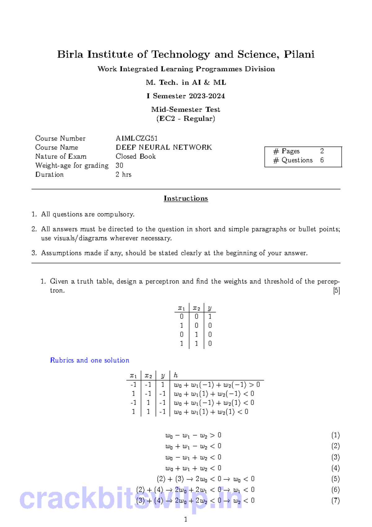 DNN Mid Sem Exam (AIMLCZG51) - Deep Neural Networks Analysis - Studocu