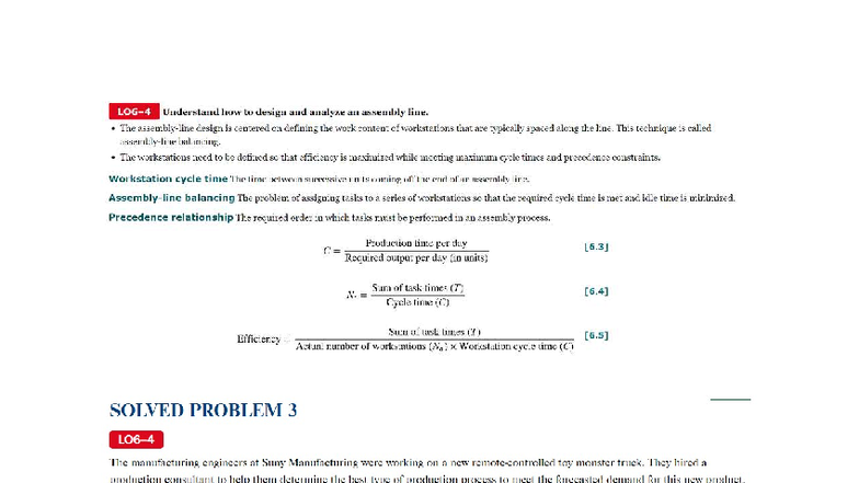 Assembly Line Design & Analysis: Chapter 6 Questions (ENGR 101) - Studocu