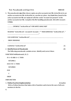Paper 2 - Revision Notes on Algorithm Design & Computational Thinking ...