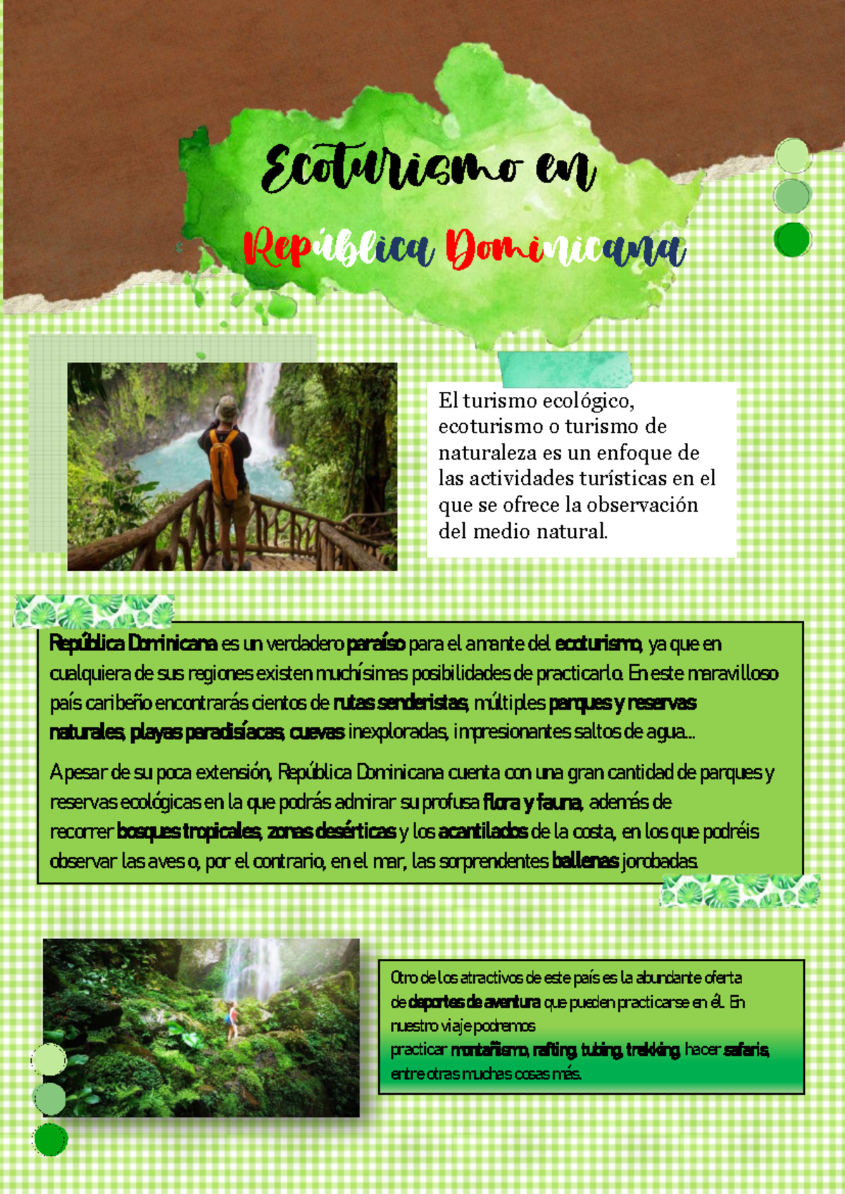 Ecoturismo en Rep. Dom: Guía de Aventura y Naturaleza - Studocu