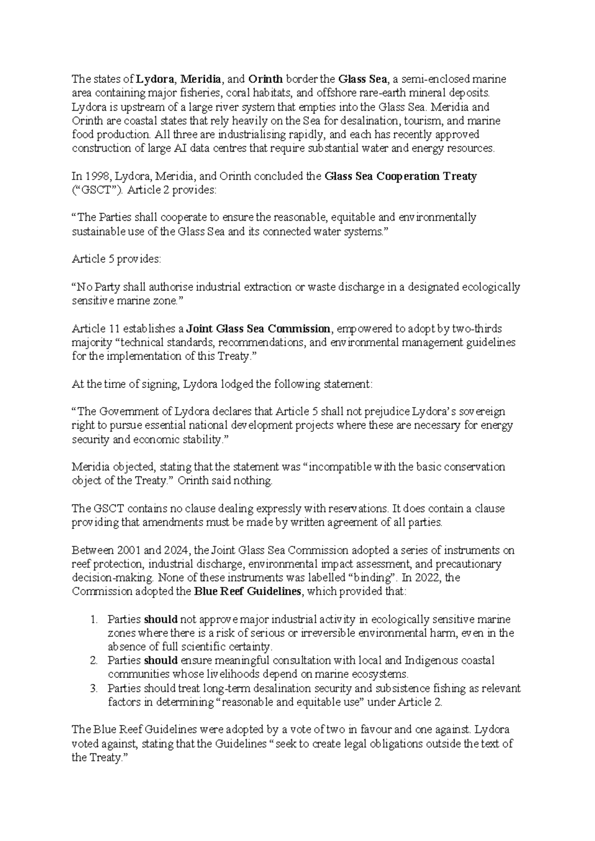 PQ GPT - Practice Questions on International Law and the Glass Sea ...