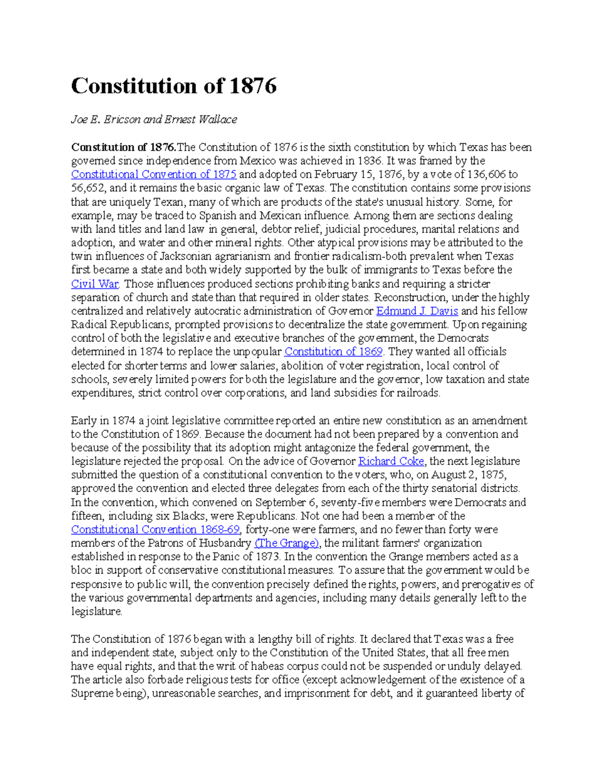 Constitution of 1876: Key Provisions and Historical Context - Studocu