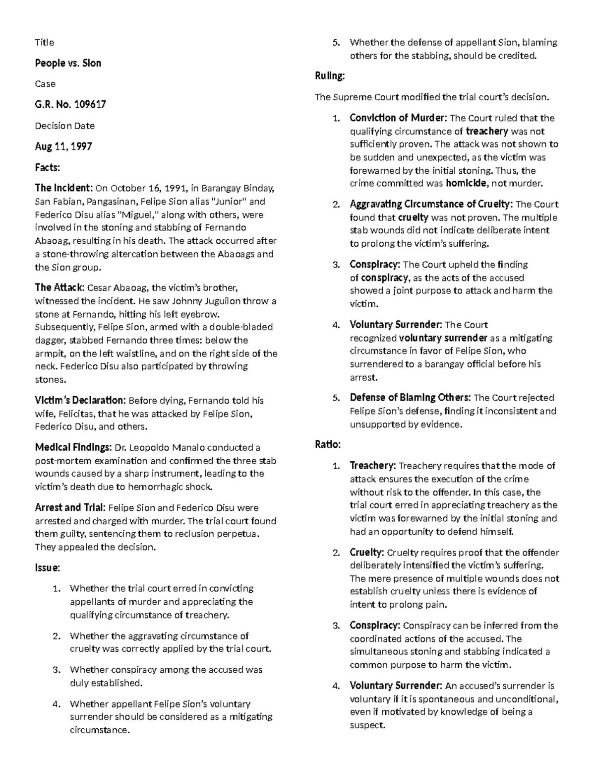 Case Digests on Criminal Law: Crim 2 Chapters 4-6 Analysis - Studocu