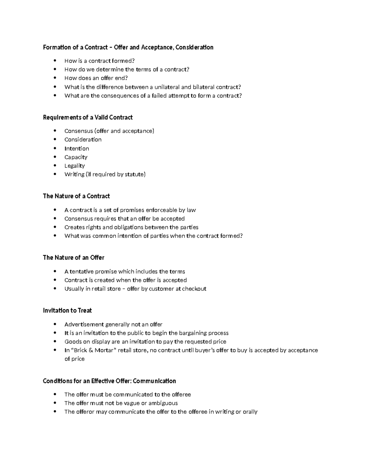 4SD3 - Contract Formation: Offer, Acceptance, & Validity Requirements ...